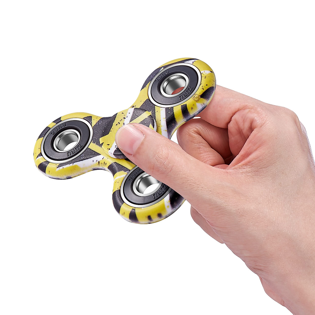 ZURU 4 Design Standard Fidget Spinner (4 Pack) Stainless Steel Hand Spinners for ADHD Anxiety Stress Relief Compact Toy Party Favor Basket Stuffer for Adults and Kids (Amazon Exclusive)