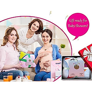 SleepyCookie: Baby Monthly Milestone Blanket, Baby Girl Gift, Baby Gift Set — Lightweight, Soft, Colorful —Rainbow Edition| 2 Frames| Scrapbook Stickers| Fleece, 60"x40" (Pink)