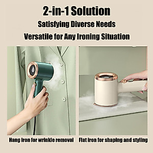 Portable Mini Ironing Machine, Travel Mini Steam Iron, Handheld Mini Ironing Machine for Clothes, Fast Preheating Steam Dry Ironing for Home and Travel (Beige)