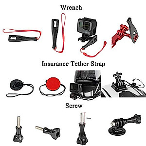 Universal Action Camera Accessory Kit for GoPro Hero 11 10 9 8 7 6 5 Blcak Go pro Max Insta360 One R/X2/X3 DJI OSMO Action 2 3 AKASO Sony APEMAN Sports Cam, Helmet Base Adhesive Tripod Adapter Mount