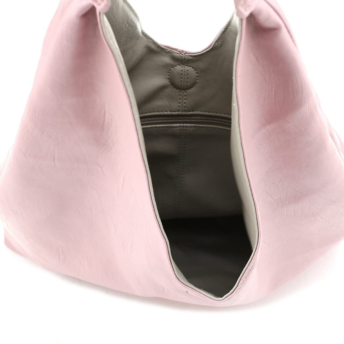 Reversible Large Oversized Vegan Leather Lightweight Simple Tote Handbag Purse (zBlack/Grey)