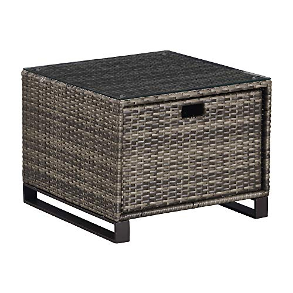 Tommy Hilfiger Oceanside Patio Rattan Outdoor Furniture Collection with All-Weather Brown Resin Wicker Frame, Porch or Pool, Garden, Side Table