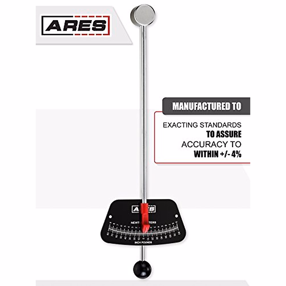 ARES 70213-1/4-inch Drive Beam Torque Wrench - 0-80 Inch/Pounds and 0-9 Newton/Meter Torque Wrench - High Visibility Markings for Easy Readings