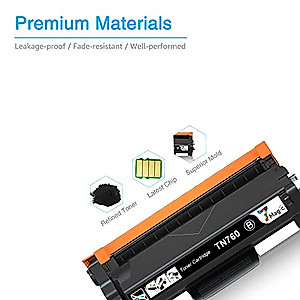 7Magic Compatible Toner-Cartridge Replacement for Brother TN760 TN730 TN-760 TN-730 for DCP-L2550DW HL-L2350DW HL-L2370DW HL-L2370DWXL HL-L2370DW HL-L2390DW HL-L2395DW MFC-L2710DW (Black)