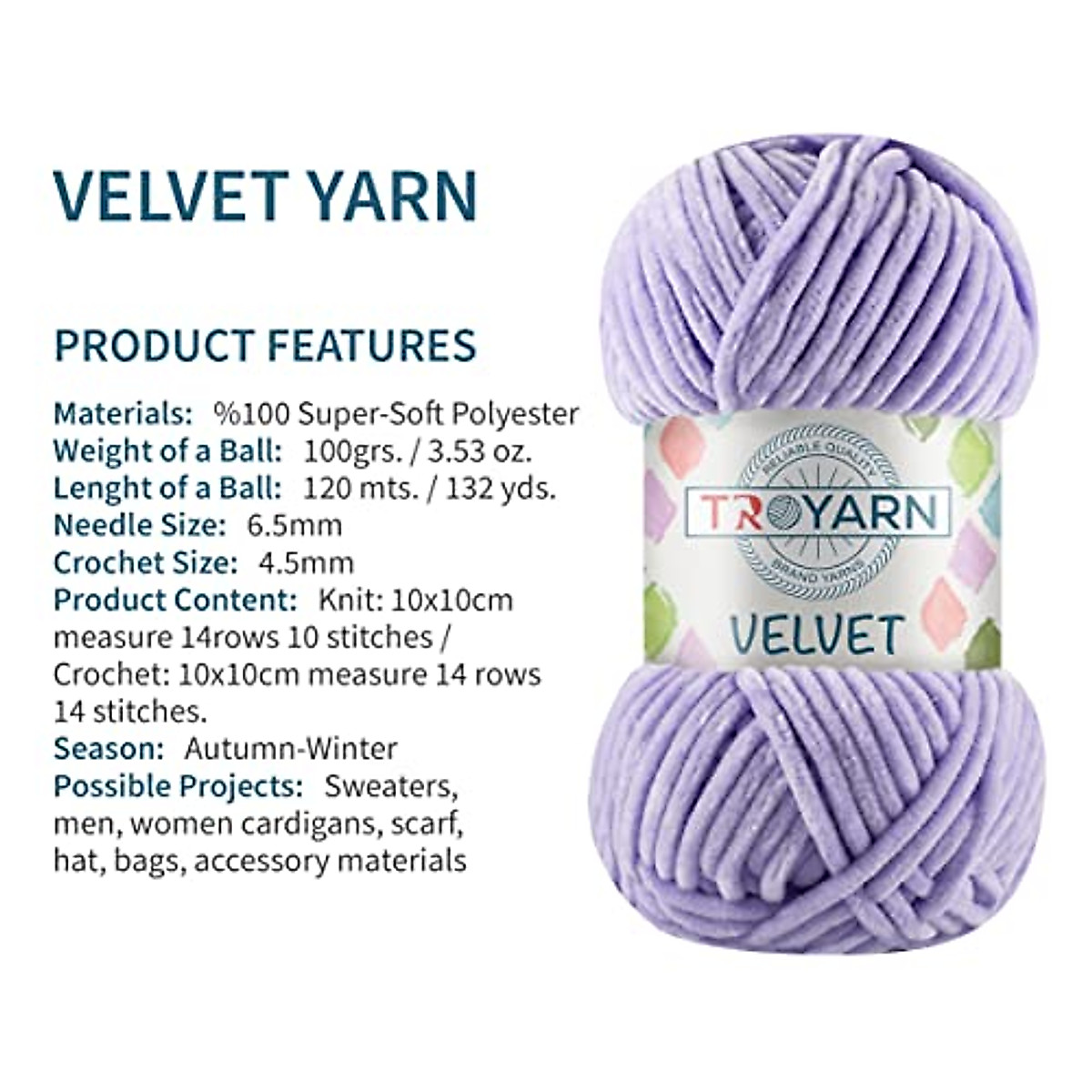 Troyarn Velvet Chenille Baby Blanket Yarn Amigurumi Yarn for Crocheting and Knitting Super Bulky 100 gr (132 yds) (10126 - Green)