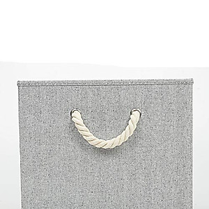 Onlycube 3 Pack Foldable Storage Bins for Cube Organizer with Cotton Rope Handles and Label Holders, Collapsible Basket Box Organizer for Shelves and Closet- Gray 13x13x13 inch