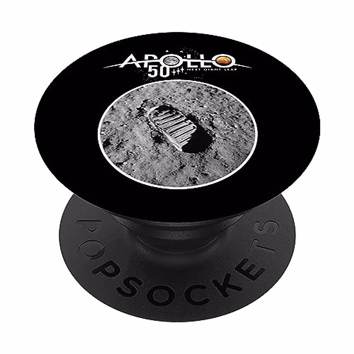 Apollo XI 50th Anniversary NASA Moon Footprint Icon PopSockets Standard PopGrip