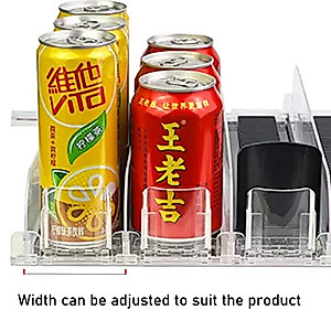 Soda Can Organizer, Fridge Organizer, Self-Pushing Soda Can Organizer, Drink Organizer for Refrigerator, Cabinet, Pantry Convenience stores(3 Rows,12"D)