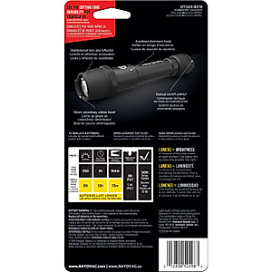 Rayovac Virtually Indescructible LED Tactical Flashlight, Bright Heavy Duty Flashlight for Camping Gear and Hiking, Water Resistant EDC Flashlight, Pack of 1, Black