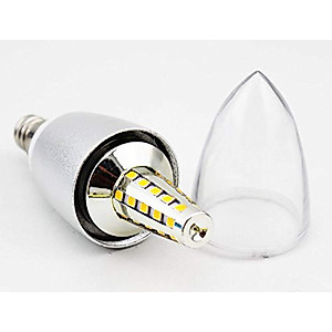 E12 LED Candelabra Bulbs 5W AC85-265V E12 LED Lights Bulbs Cool White 6000K Chandelier Light Bulbs 60-Watt Candles Equivalent Lights Bulbs for Ceiling Fan Dining Room Home Decor,Pack of 6