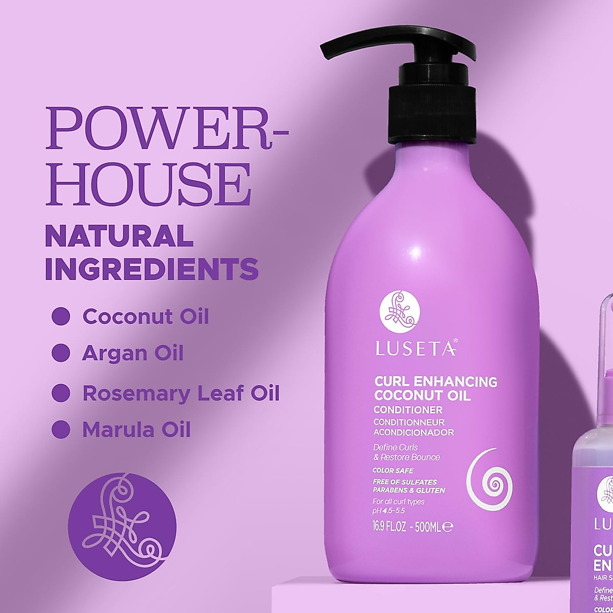 Luseta Curl Enhancing Conditioner, Reduce Frizz and Define Curls, Deep Treatment for All Curl Types, infused with Coconut Oil, 16.9 Oz