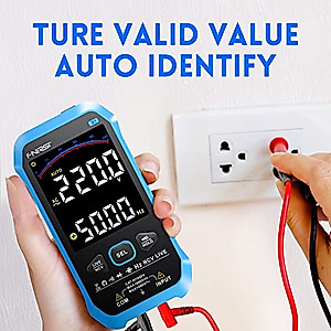 Digital Multimeter FNIRSI S1 Smart Electrical Tester NCV Measures AC/DC Voltage Resistance Continuity Capacitance Temperature Frequency Diode Live Wire Auto Measurement 9999 Counts TRMS