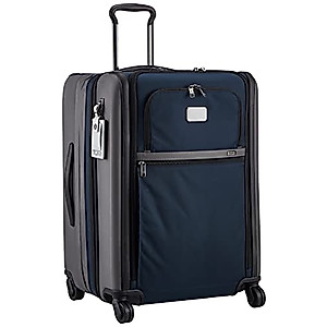 TUMI Alpha Short Trip Expandable 4-Wheeled Packing Case - Roller Bag for Short Trips & Weekend Getaways - Carry-On Luggage with 4 Spinner Wheels - Travel Suitcase for Men & Women - Navy/Grey