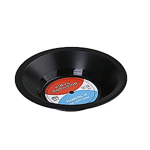 ULTNICE 2pcs Vinyl Record Shape Fruit Plate Plastic Snack Dessert Plate Key Storage Bowl Serving Platter for Bread Dessert Vegetables Candy Appetizer Potpourris