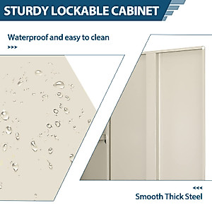 INTERGREAT Steel Storage Cabinet 42", Lockable Metal Storage Cabinet with 2 Doors Locking Counter Cabinet for Home Office (Grey)