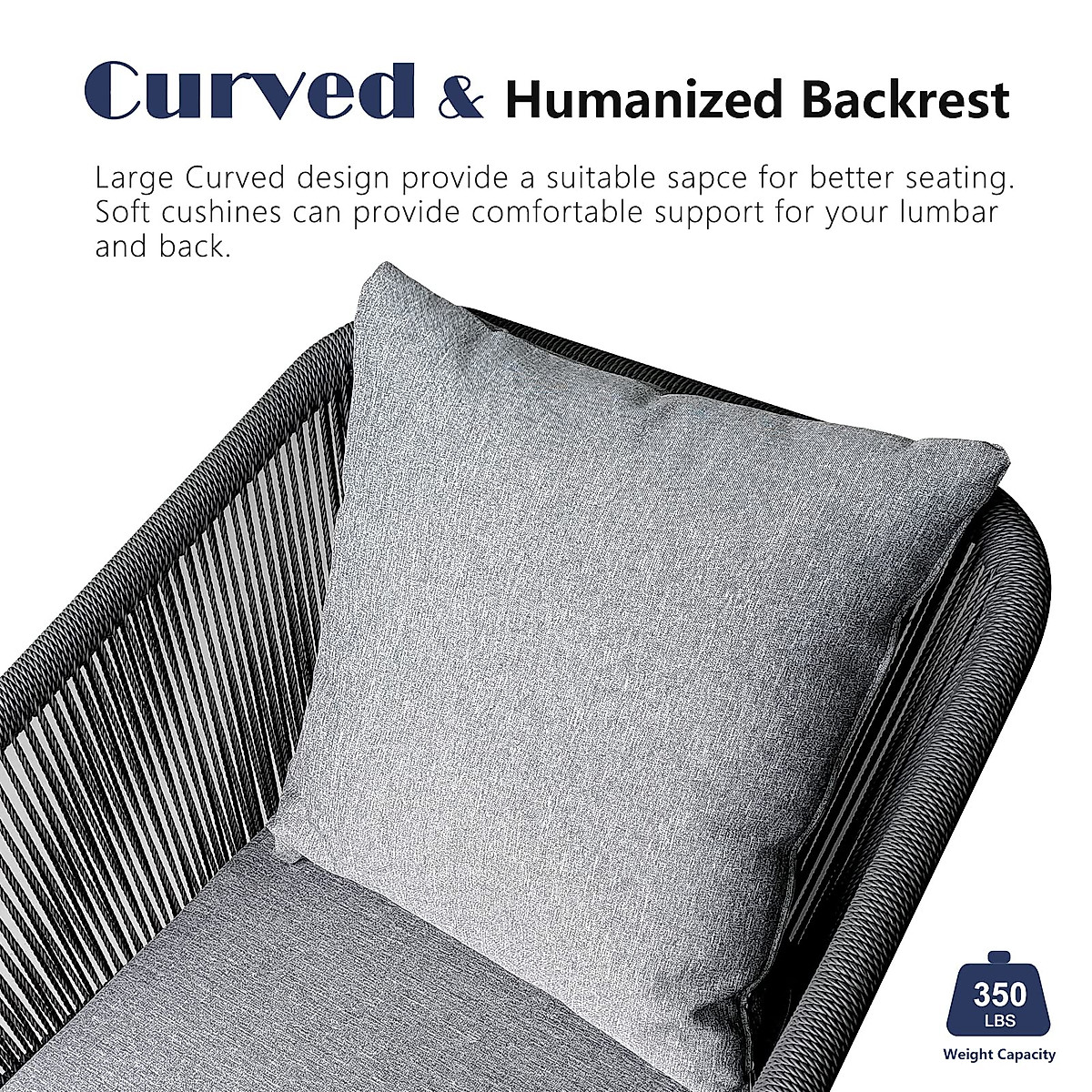 Home Care Wholesale 7 Pieces Patio Dining Set for 6 - All Weather Outdoor Dining Sets, All in One Outdoor Table and Chairs, Wicker Outdoor Patio Furniture Sets with Cushions and Pillows, Grey