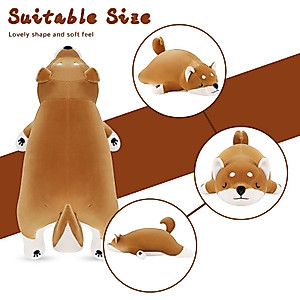 22'' Shiba Inu Plush Stuffed Animal, Big Corgi Plush Stuffed Animals Giant Shiba Plushie, Dog Plush Pillow Hugging Pillow Sleeping Cushion Soft Kawaii Plushies Birthday Gifts for Kids Girls Boys