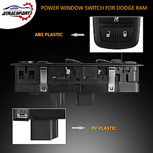 Master Power Window Switch | Compatible with 2009-2012 Dodge Ram 1500 2500 3500 | Replaces# 4602863AD, 4602533AB, 4602533AE, 901-473