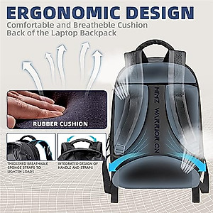 HIMZ WARRIOR Casual Backpack, Carry On Daypack for 15.6 Inch Laptop, Durable Backpacks for Men Women, Travel College Business Work, Black…