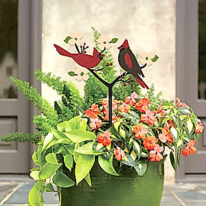 Tuitessine Cardinal Decor Spring Red Cardinals Yard Sign Stake Metal Bird Decorative Garden Stakes, Lawn Outdoor Decorations for Front Backyard, Spring Birthday Gift for Mom Women Friends Family