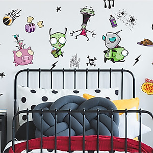 RoomMates RMK5245SCS Invader Zim Peel and Stick Wall Decals, Green, red, Yellow, Black