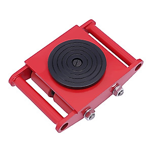 Industrial Machinery Mover,6T/13200lbs Heavy Duty Machine Dolly Skate for Industrial Moving Equipment,Machinery Roller Mover Cargo Trolley with 360°Rotation Cap and 4 PU Anti-Slip Rollers (Red)