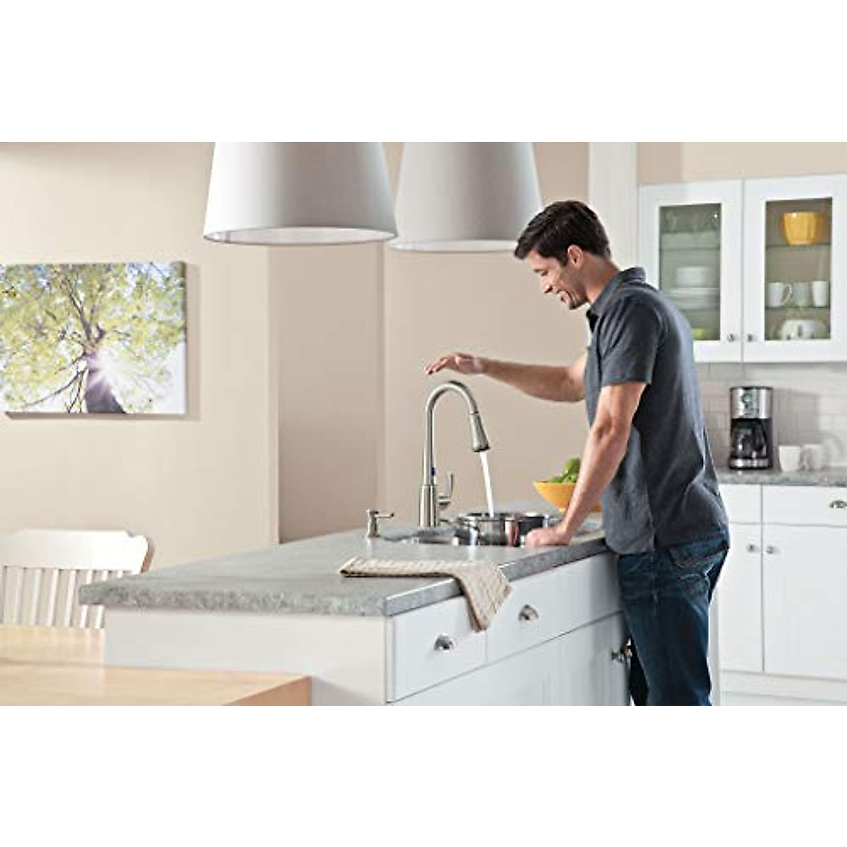 Moen 87359E2SRS Delaney One-Handle High Arc Pulldown Kitchen Faucet, Spot Resist Stainless