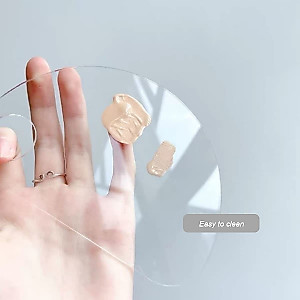 2pcs Acrylic Makeup Palette, Professional Makeup Palette with Scraper Tool, Makeup Palette, Professional Cosmetic Mix, Makeup Artist Tools (Rectangle + half circle)