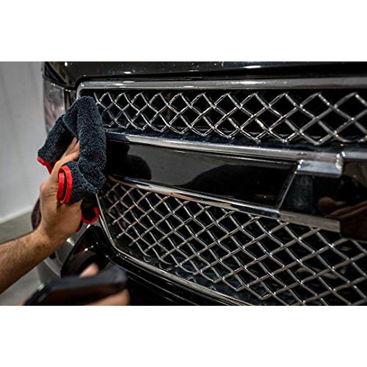 White Diamond Detail Products Extra Thick Double Sided Microfiber Towel with Silk Trim, (16in. x 16in.) (3)