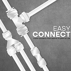 Metpure 1/4" OD NSF Certified 25 Feet Length Tubing for Reverse Osmosis De-ionized Water Filtration Systems, Refrigerators, and Other Appliances (1/4" OD, 25', White)