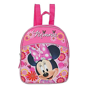 Disney Minnie Mouse 11" Mini Toddler Pre-School Backpack Bundle with Sparkles