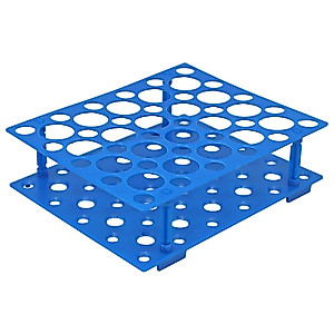Centrifuge Tube Rack,2 Pieces Detachable Test Tube Rack Holder 50-Well Plastic Stand for 15ml 50ml Tube