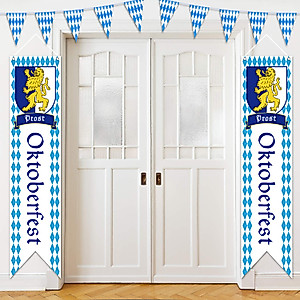 TUPARKA Oktoberfest Decorations Kit for Oktoberfest German Party Decorations Oktoberfest Octoberfest Party Decor, Oktoberfest Flag Banner Tablecloth