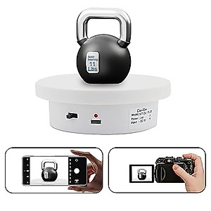 ComXim Rotating Display Stand Turntable 5.1in Diameter Load-bearing 11.02lb Type-C Power Supply for Photography Product, 3D Scanning, Display Shoes (13cm White)
