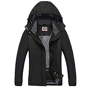 WULFUL Women’s Waterproof Snow Ski Jacket Mountain Windproof Winter Coat with detachable hood