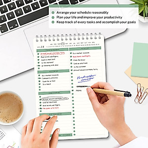 Daily To Do List Notepad, Daily Planner Notepad Undated With 52 Sheet, Appointment book for Top Priorities, Meeting, Follow up, Notes, 1 Pack, Pink(5.5"x8.5")