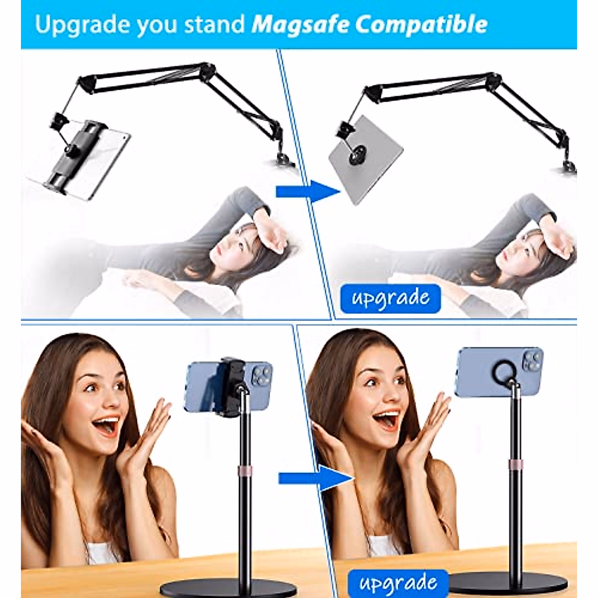 Magnetic Ball Mount Adapter Compatible with MagSafe, 360 Degree Rotate Mout Base Fit All 17mm/0.67inch Ball Joint Car Phone Holder, Compatible with All Phones