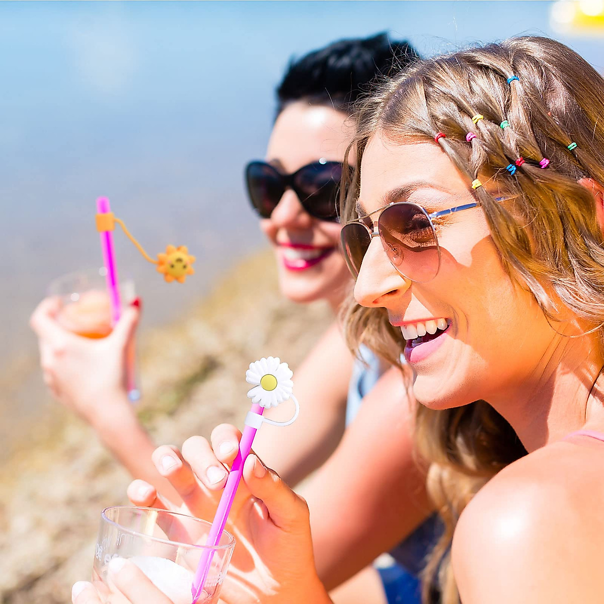 13Pcs Straw Cover, Cute Silicone Straw Covers Cap Straw Toppers for Tumblers, Dust-Proof Drinking Straw Reusable Straw Tips Lids for 6-8 mm, Straw Protectors for Home Kitchen Decor Accessories