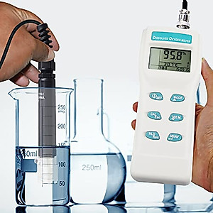 Dissolved Oxygen Meter DO Temperature Tester Water Quality Monitor with Oxygen Electrode for Aquarium, Freshwater, Laboratory, Aquaculture, etc.