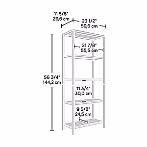Sauder North Avenue Bookcase, Smoked Oak finish