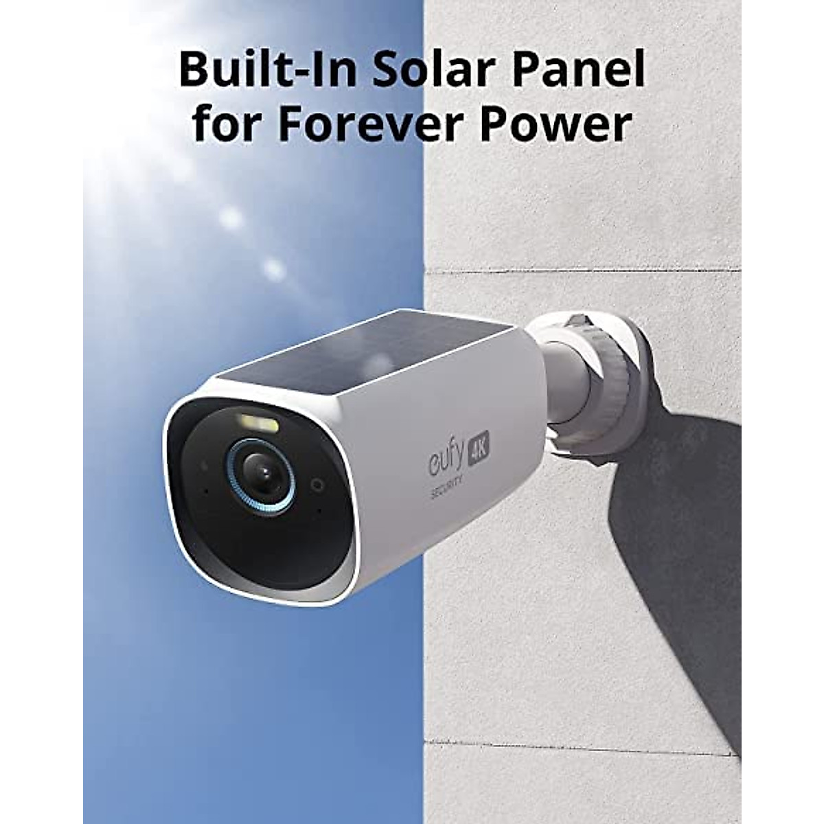 eufyCam 3-Cam Kit,Security Camera Outdoor Wireless,4K Camera with Integrated Solar Panel,Forever Power,Face Recognition AI,Expandable Local Storage up to 16TB,2.4 GHz Wi-Fi, No Monthly Fee(Renewed)