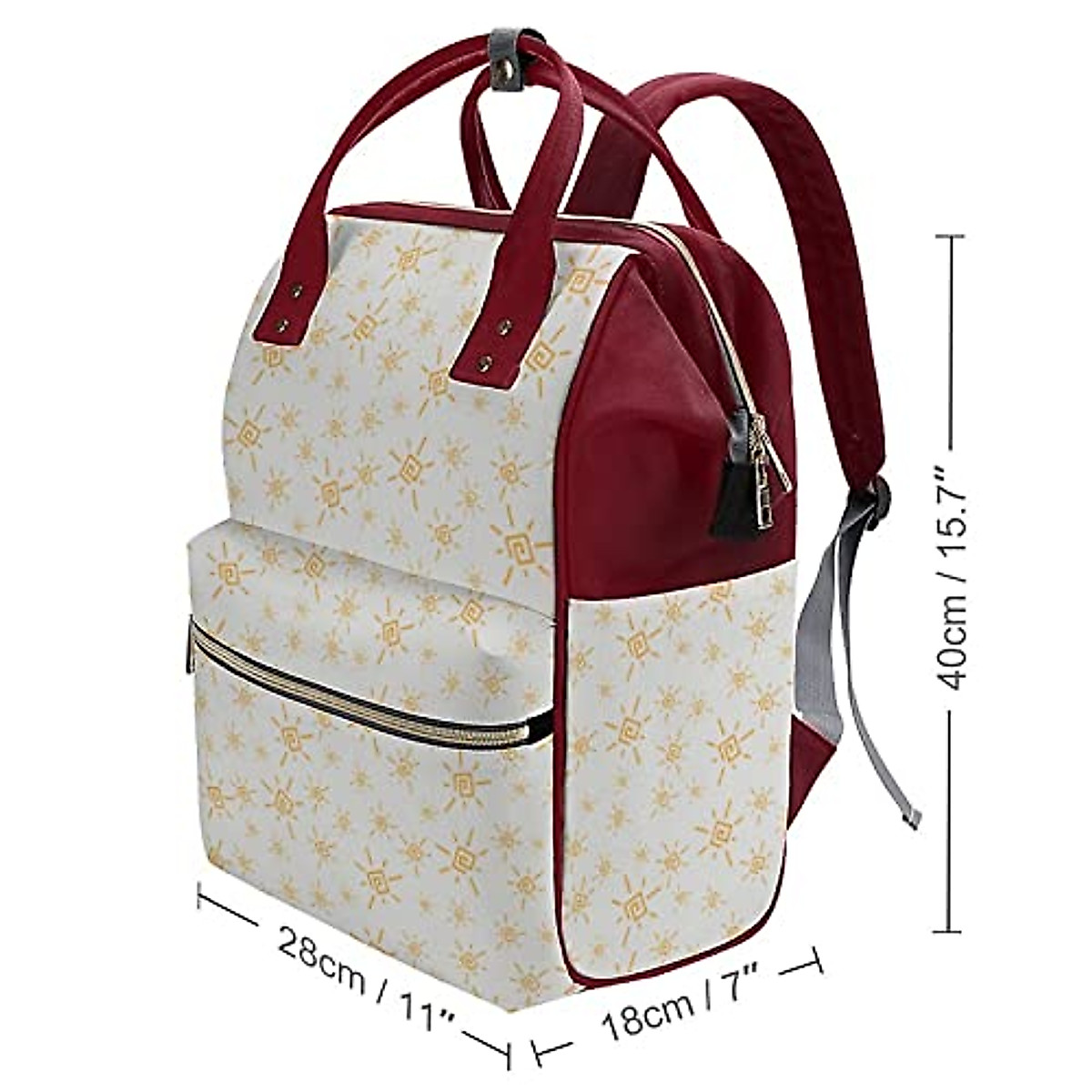 Cute Summer Sun Diaper Bag Backpack Large Capacity Mommy Bags Multifunction Nappy Bag Travel Back Pack Red-Style