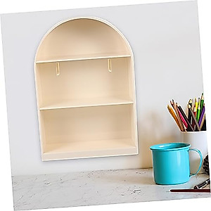 CAXUSD Wall Storage Rack Rustic Shelf Cube Desktop Ladder Plant Table Display Stand Rock Display Case Wall Mounted Crystals Racks Display Shelf Wall Shelves for Bedroom White Plastic