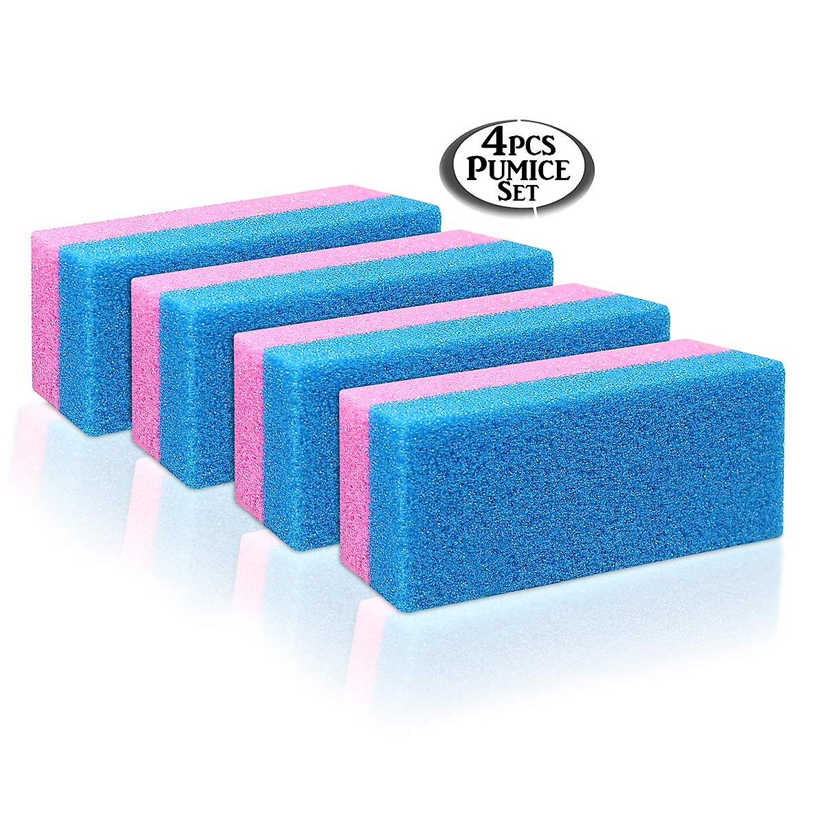 Pumice Bar 4 Pcs Set | Dual Sided Extra Coarse | Exfoliating Foot File | Heel & Feet Scrubber Pumice Sponge | Foot Pad Buffer Callus Remover | Synthetic Pumice Stone for Dry Skin Pedicure |By Anapoliz
