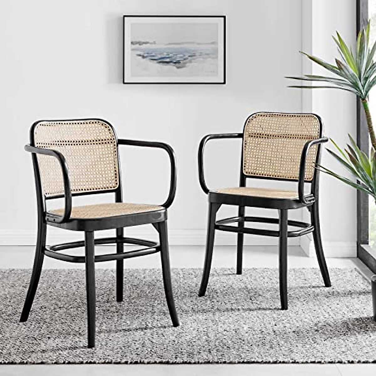 Modway Winona Dining Room Tables and Chairs, Black