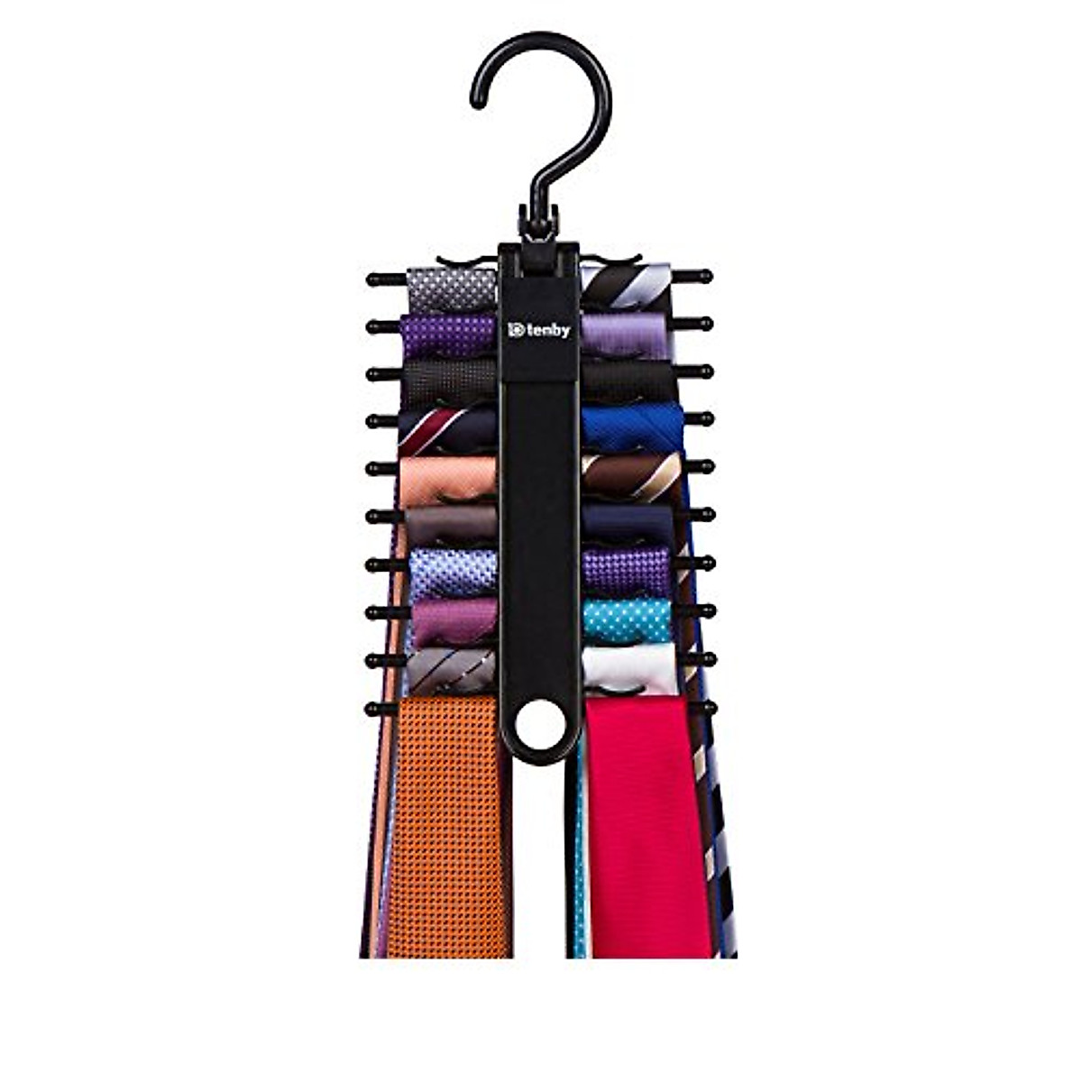 Tenby Living 2-Pack Black Tie Rack, Organizer, Hanger, Holder - Affordable Ti.