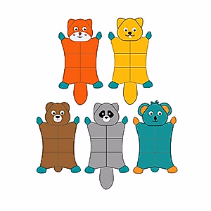 No Stuffing Dog Toys,5 Pack Dog Squeaky Toys Crinkle Plush Dog Toys Set for Puppy Teething, Durable Dog Chew Toys for Small Medium Dog,Cute Holiday Pet Toys for Playing Training Reducing Boredom