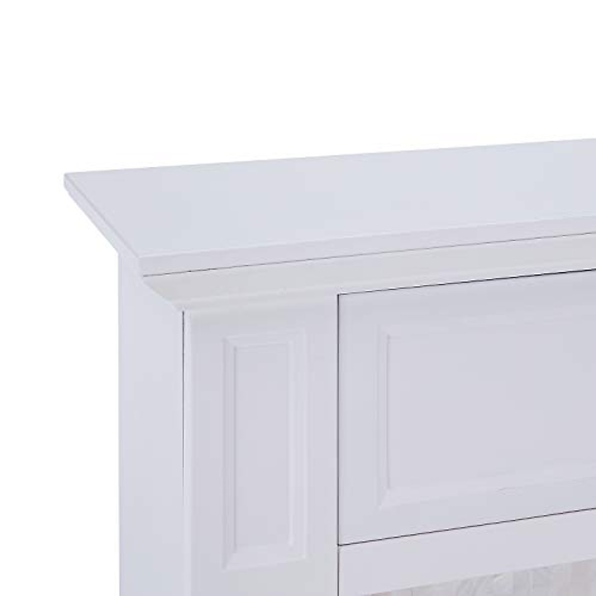 SEI Furniture Nobleman Mother of Pearl Tiled Electric Hidden Media Shelf Fireplace, White