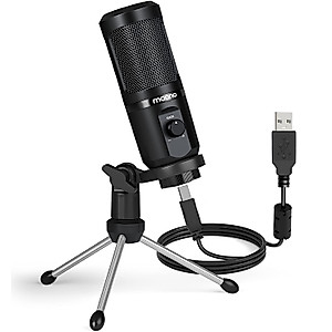 MAONO USB Gaming Microphone, PC Computer Condenser Mic with Gain for Recording, Podcasting, Streaming, YouTube, Twitch, Skype, Compatible with PS5 PS4 Mac Laptop Desktop (PM461TR)