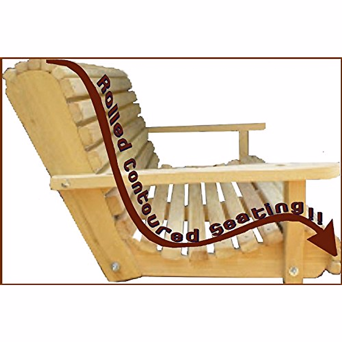 Ecommersify Inc 5 Five Feet Ft Made in The USA Rot Resistant Cypress Lumber Roll Back Porch Swing with Swing-Mate™ Comfort Springs